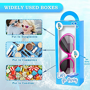 EGEN 12PCS Party Favor Boxes Goodie Bags Party Favors Bag Treat Boxes Gift Boxes Birthday Candy Bags Birthday Party Treat Boxes Bridal Shower Supplies Party Decorations (Blue 12 Pack)