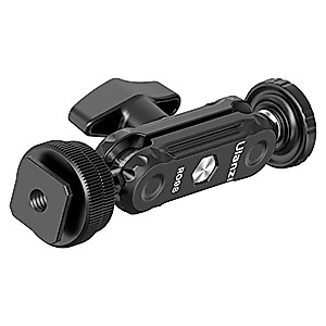 R098 Cold Shoe Monitor Mount 1/4" Rotatable Dual Ballhead Hot Shoe Mount Microphone Fill Light Camera Monitor Swivel Bracket for Sony/Canon/Nikon/Panasonic/Fujifilm