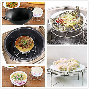 Konrisa Stainless Steel Steam Rack for Instant Pot Cooking Trivet Rack Holder Egg Steamer Basket Trivet Food Stand Air Fryer Rack for Pressure Cooker, Set of 3