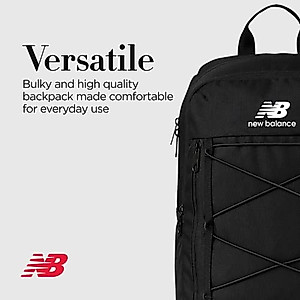 Concept One New Balance Laptop Backpack, Bungee Travel Bag for Men and Women, Black, 17 Inch
