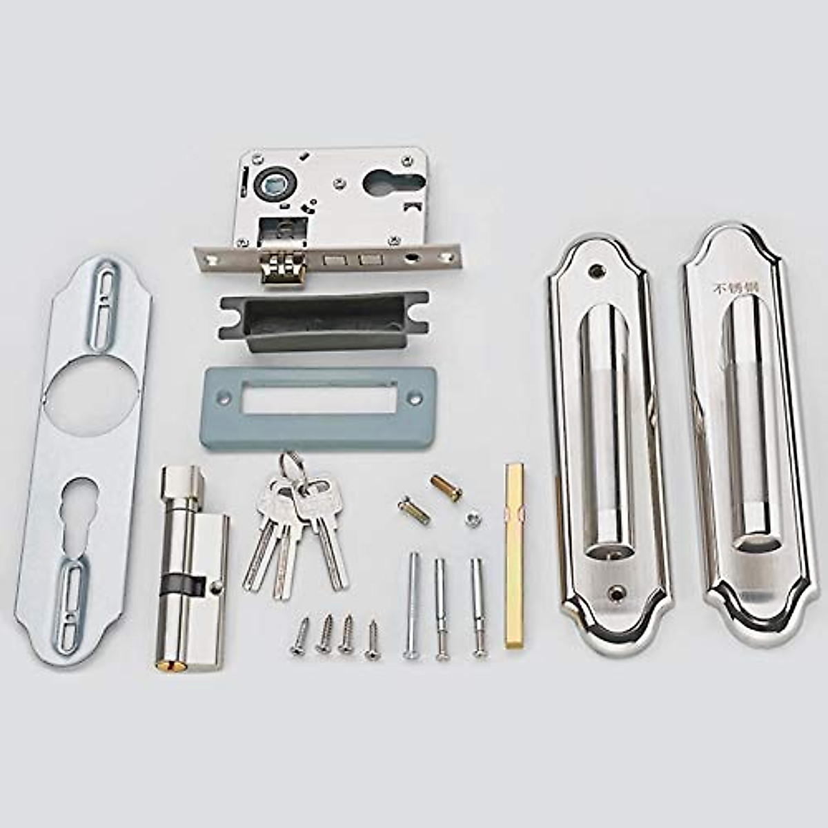 SONGJIA Universal Simple Door Lock Stainless Steel Safety Door Handle Locks for Bedroom Bathroom Interior Door Hardware Accessories