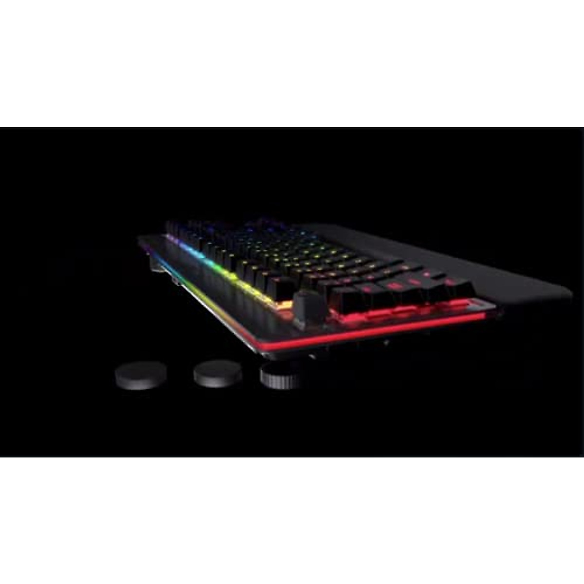 Mountain Everest Core Mechanical Gaming Keyboard - USB Hub - Cherry MX Hot-Swappable Switches - RGB Backlit (Gunmetal Gray, Silent Red - Linear & Quiet)