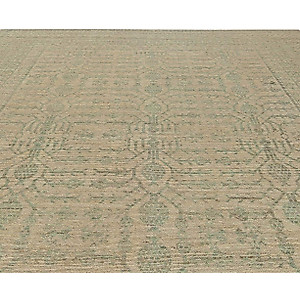 8' x 10' Modern Samarkand Taupe and Light Gray Handmade Wool Rug - N11061 Doris Leslie Blau