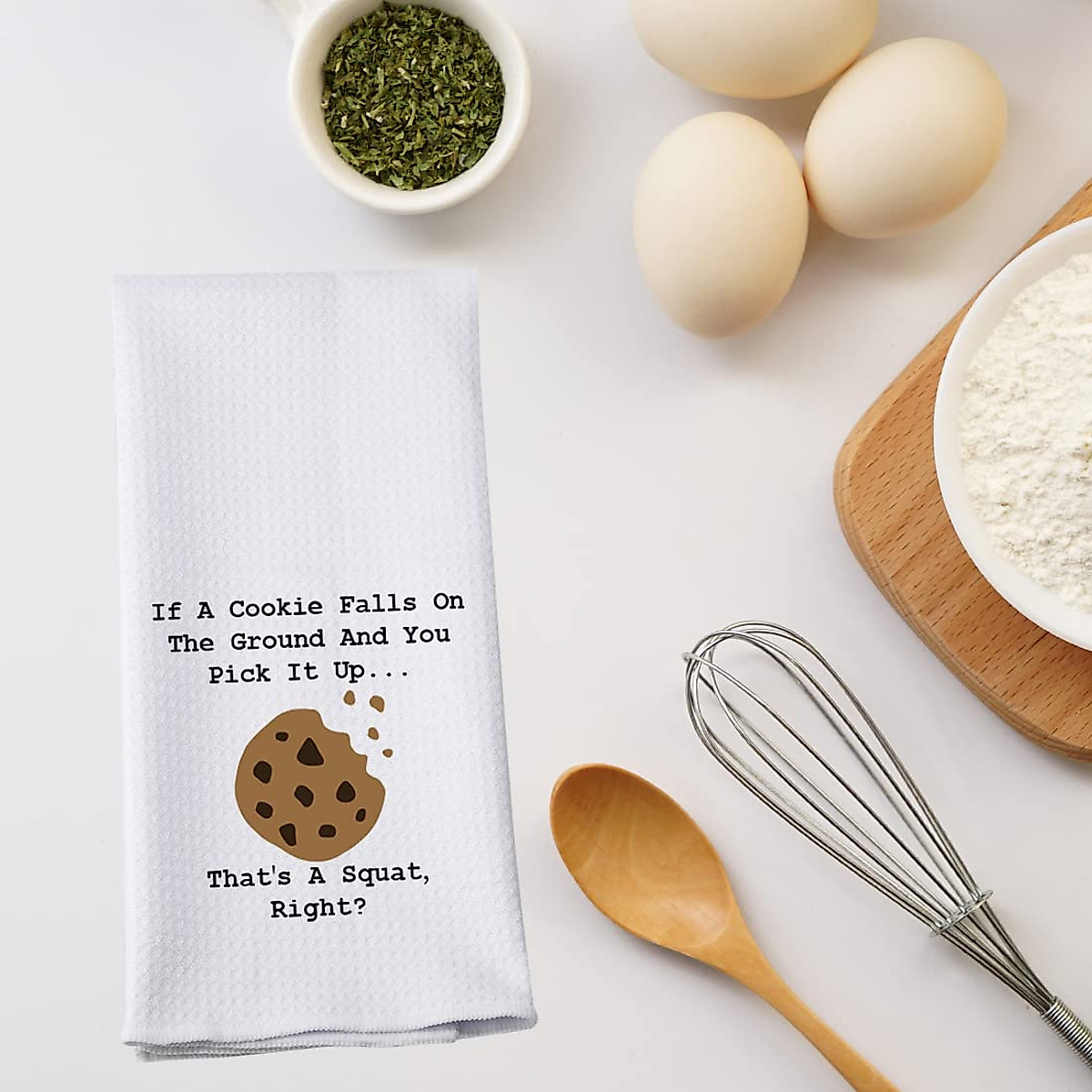 PWHAOO Funny Dieting Kitchen Towel That 's A Squat Right Kitchen Towel Fitness Coach Exercise Gift Workout Gift (That 's A Squat T)