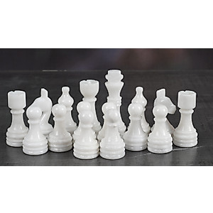 Radicaln Marble Chess Figures 3.5'' Inches White and Green Handmade Marble Chess Pieces for Chess Set Board Game - Chess Figures, Chess Board - Travel Set Chess Figure