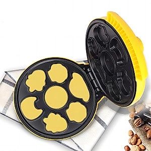 Waffle Maker for Kids 7 Different Shaped Pancakes Animal Waffle Maker Electric Nonstick Waffler Iron, Pan Cake Cooker
