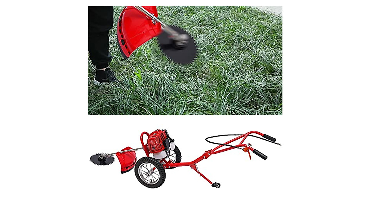 Gas Powered Lawn Mower - Efficient Two-Stroke Garden Tool
