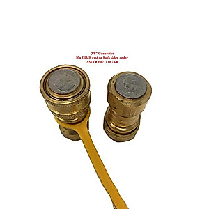 3/8 Inch Natural Gas Quick Connector Brass Propane Adapter Fittings for LP Gas Propane Hose Quick Disconnect [2660] Solid Brass 1/2 PSIG Pressure 50 000 BTU Hour Capacity Input 3/8 Insert