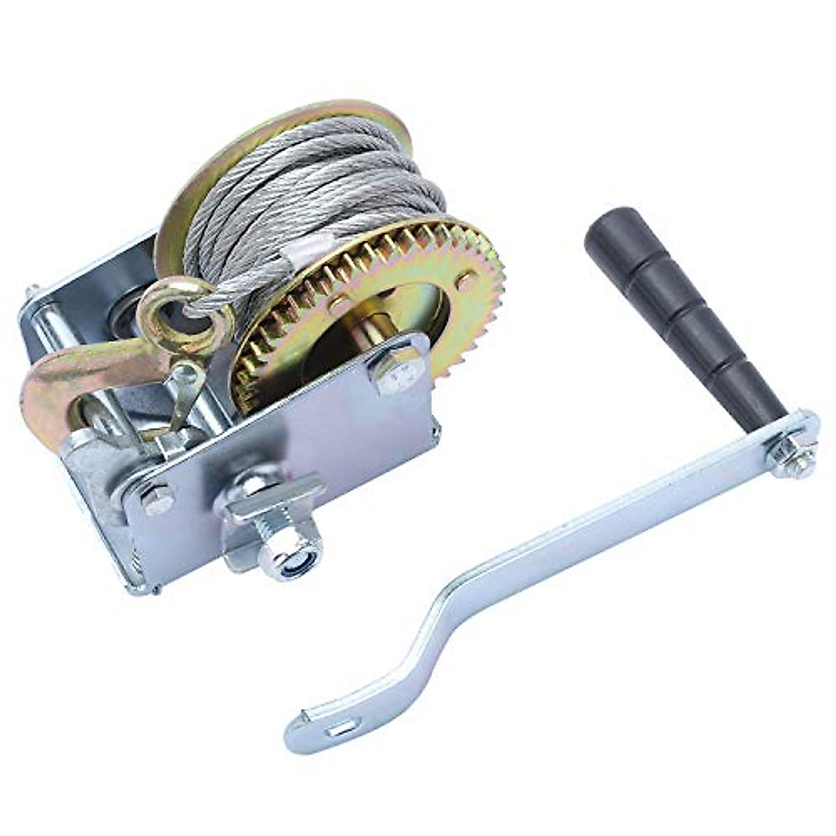 HighFree Hand Winch with 27ft Steel Wire Rope 600 lbs - Hand Crank Winch - Towing Winches for for Boats, Trailers, ATVs - Single Speed