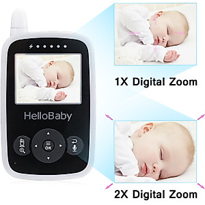 Hello Baby Wireless Video Baby Monitor with Digital Camera HB24, Night Vision Temperature Monitoring & 2 Way Talkback System, White