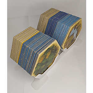 Organizer Insert Compatible with Catan Base Game, Seafarers, and Both 5-6 Player Extensions with Player Trays and Card Holder - White Hexes Holder/Card Tray