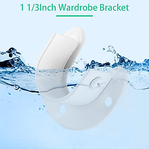 Suiwotin 2 Packs Stainless Steel Closet Rod End Supports 1-1/3 Inch Wardrobe Bracket Heavy Duty Closet Pole Sockets Flange Rod Holder, U-Shaped with Screws, White