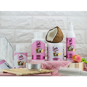 Hydrating Shampoo for Thirsty Curls by SoloCoquette | 100% Vegan, Free from Sulfates, Silicone, Salts. Promote Scalp Health, Hair Growth, and Shine with Virgin Coconut, Cacao and Castor Oils. 12.5floz