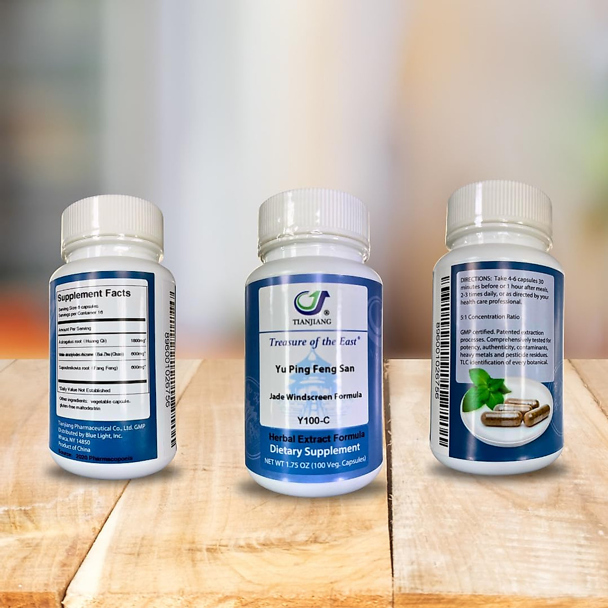 Treasure of the East, Jade Windscreen - Yu Ping Feng San (5:1 Concentrated Herbal Extract, 100 Capsules)