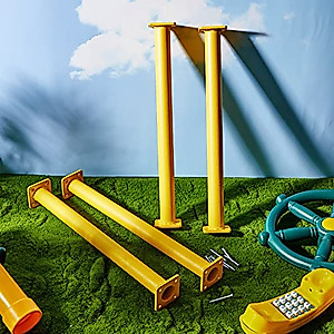 Set of 6 Monkey Bars Ladder Rungs Playground Sets for Backyards Steel Swing Set Accessories Playground Equipment Outdoor Climbing Kits for Children Outdoor Indoor Playroom Supplies (Yellow, 16.5 Inch)