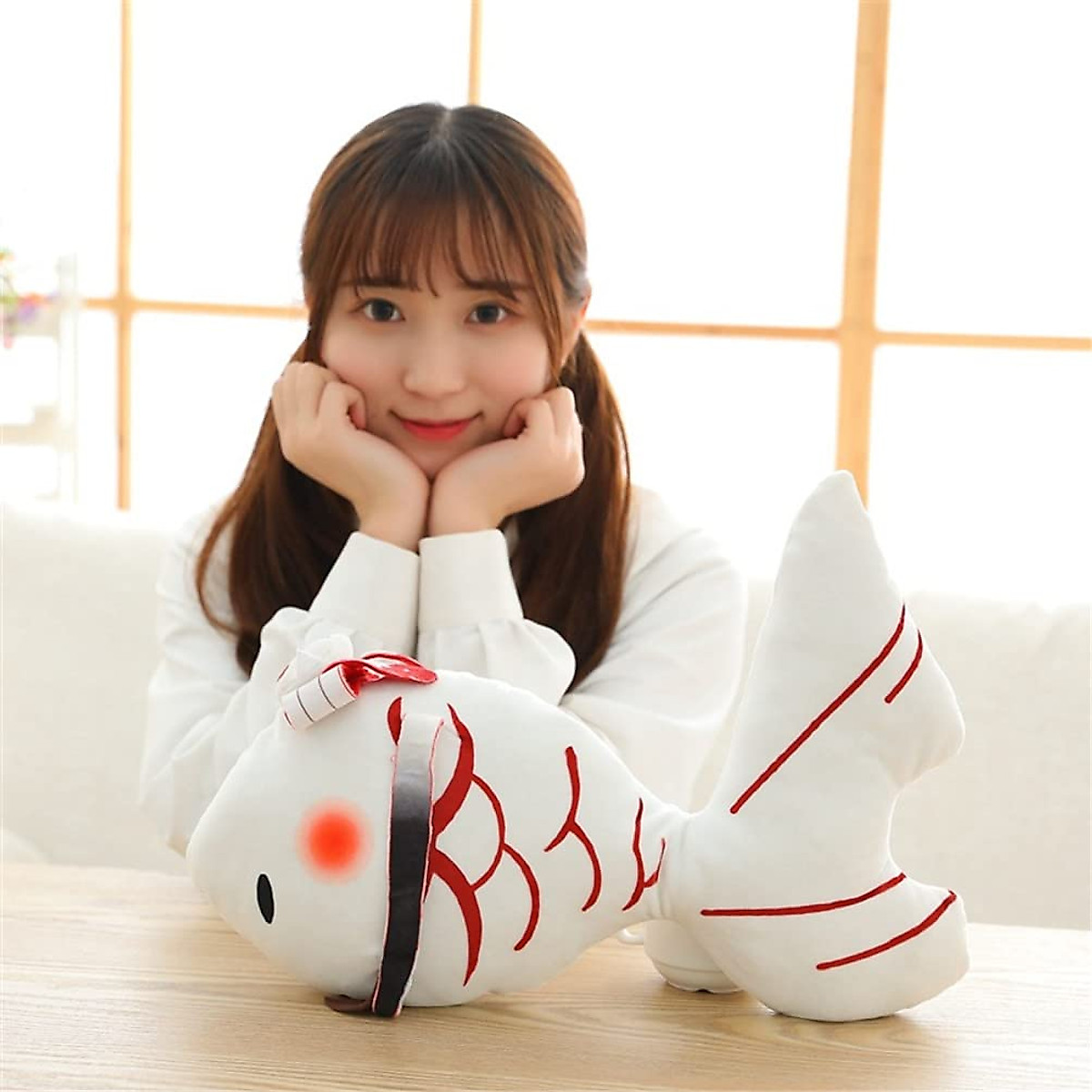 Obanai Anime Toilet-Bound Hanako-kun Mokke Plush Doll Pillow Yashiro Nene Jibaku Shōnen Hanako-kun Toy 17〃 Cartoon Doll Bunny Toy (Fish Doll)