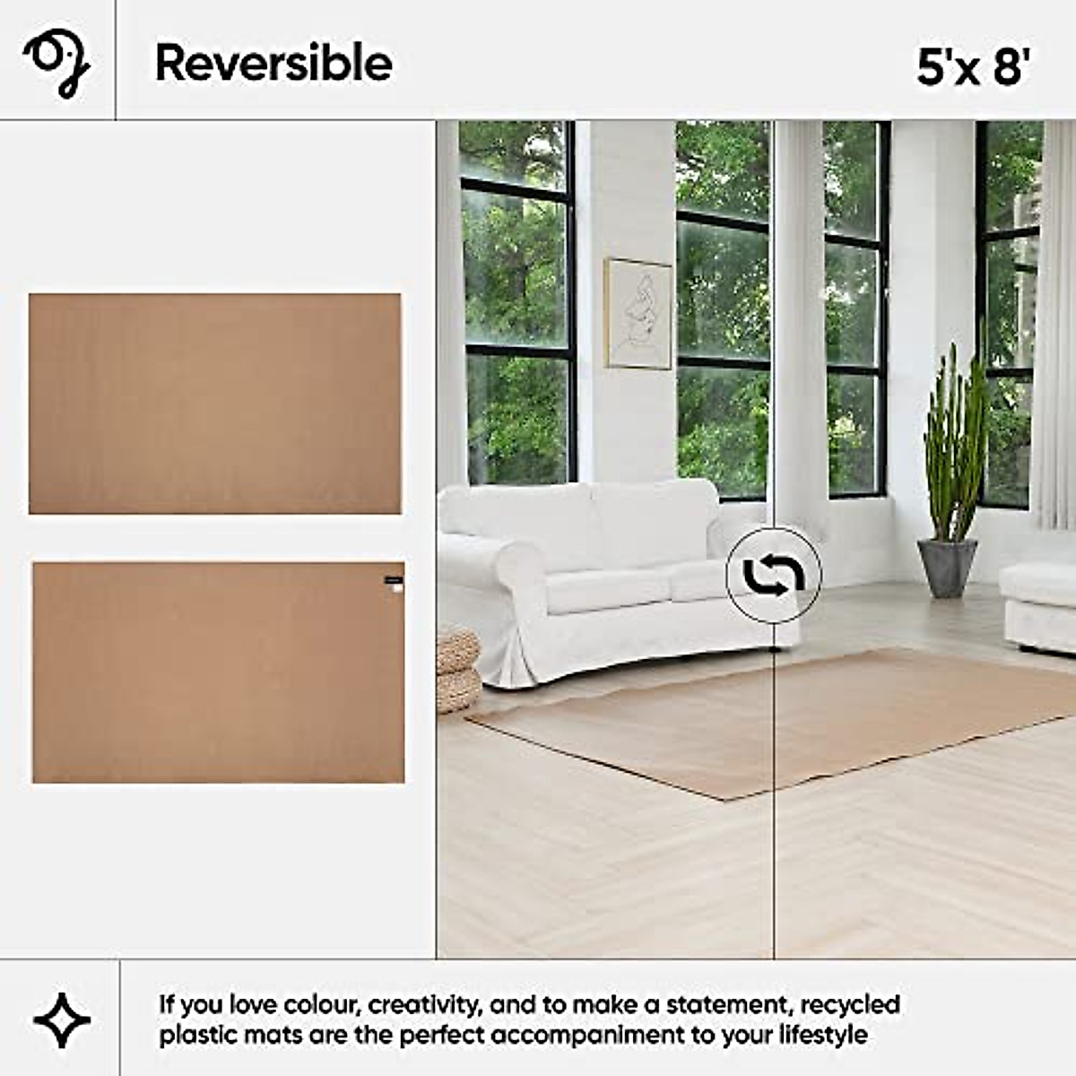 Green Elephant Plastic Waterproof Outdoor Rug for Patios Clearance,RV Outdoor Rugs for Camping, Indoor Deck Carpet Waterproof