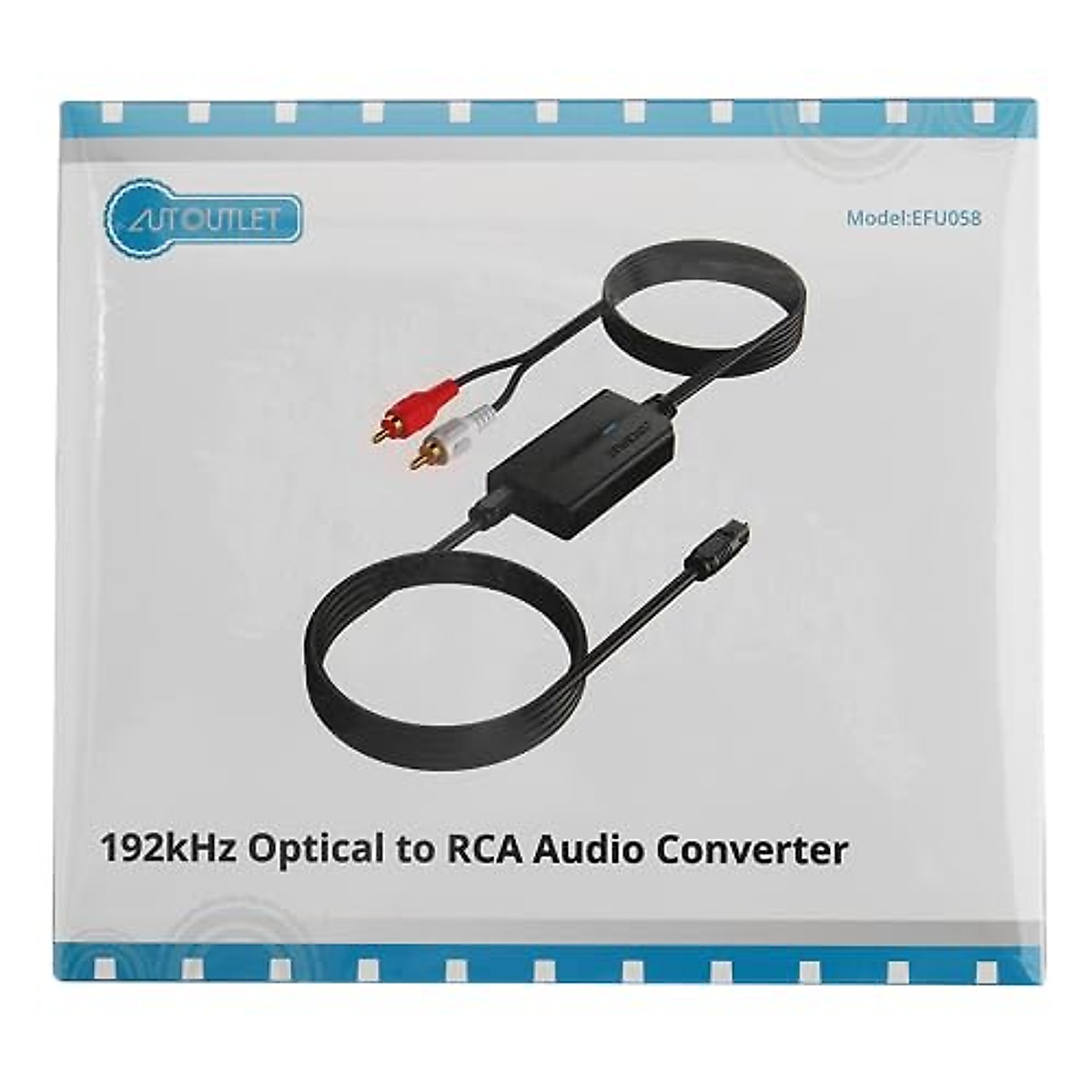 AUTOUTLET 192kHz DAC Digital to Analog Audio Converter 7ft/2.1m Digital Audio Optical to RCA Male Cable for HDTV, DVD, Blu-Ray Players and Game Consoles