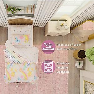 Franco Care Bears Classic Retro Rainbow Bedding 5 Piece Super Soft Comforter and Sheet Set with Sham, Twin, (100% Official Licensed Product) Collectibles