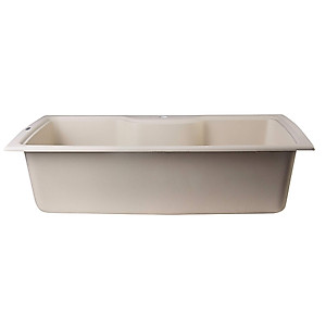 ALFI brand AB3520DI-B Drop-In Single Bowl Granite Composite Kitchen Sink, 35", Biscuit