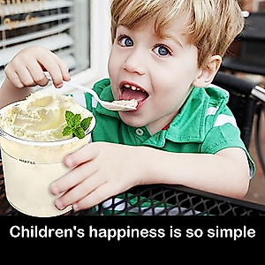 SEVEMIL Ice Cream Pints Containers, 16oz Cups Replacement for Ninja Pints and Lids Compatible with NC299AMZ & NC300s Series Ice Cream Maker, Dishwasher Safe & Leak Proof Lids 4 Pack