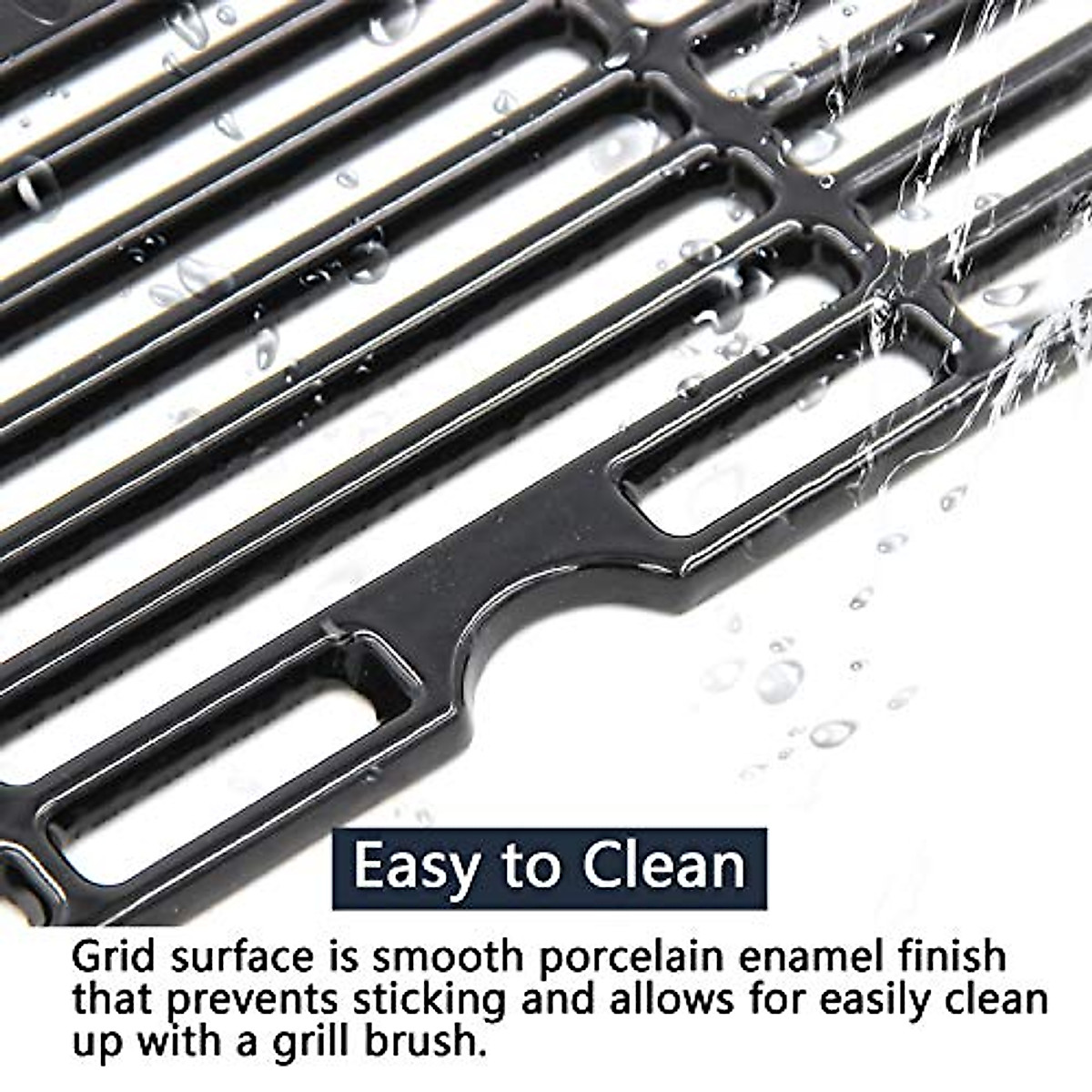 Hongso 18" x 25" Cast Iron Cooking Grates for Charbroil Performance 463377017, 463347017, 463376018P2, 463673617, 463376117, 463377117, 4-Burner 475 Cart Liquid Propane Gas Grill, 3 Pack, PCZ163