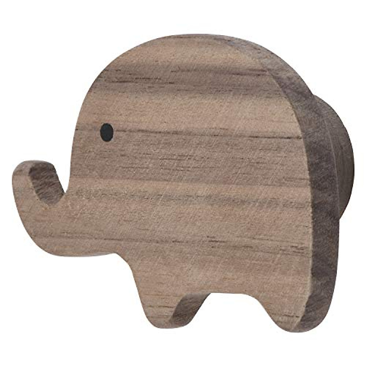 Decorative wooden jungle animal wall hooks, set of four, solid walnut wall hooks