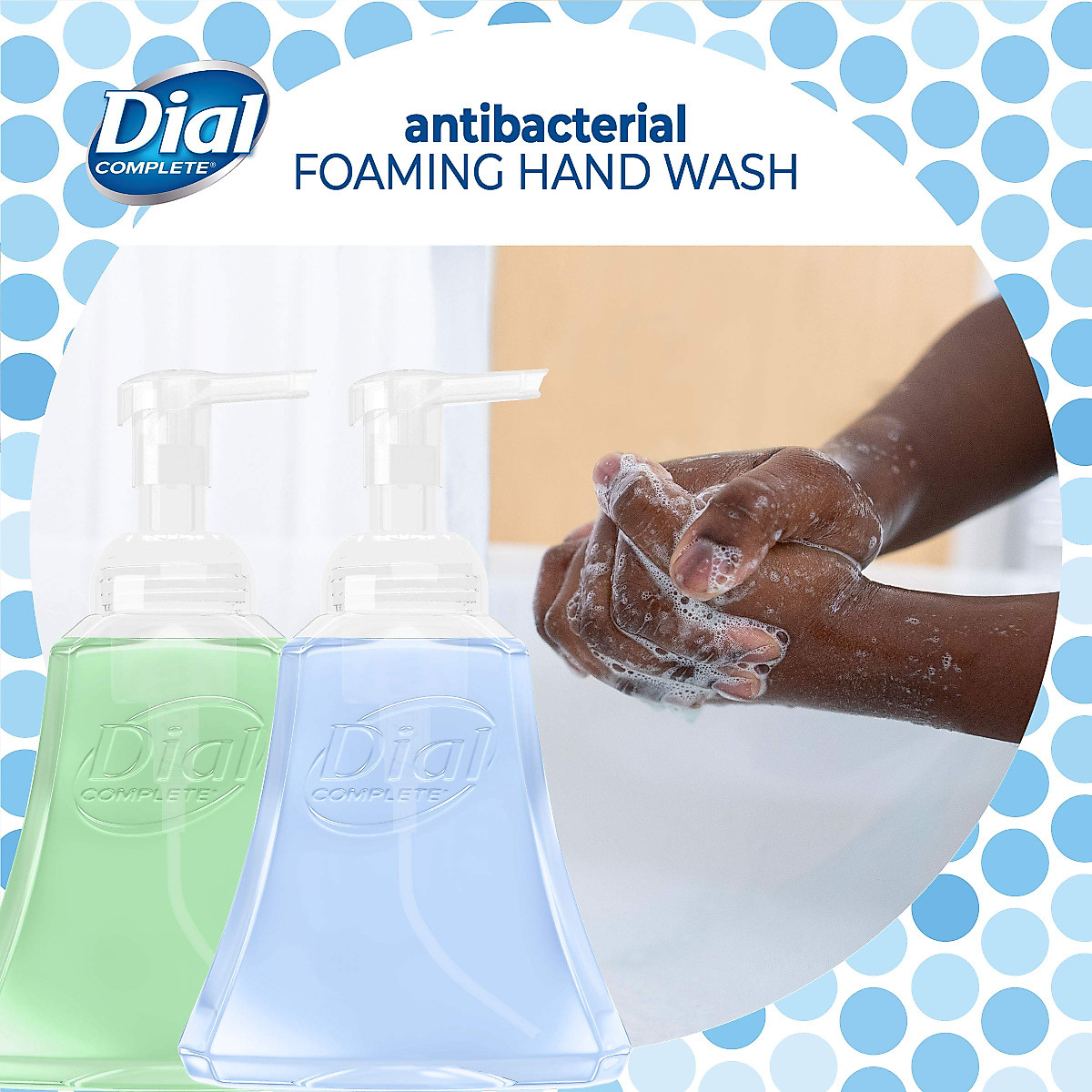 Dial Complete Anti-bacterial Foaming Hand Wash, 60 oz of Foaming Hand Soap. 2-scent Variety Pack Spring Water/Pear, 15 Fluid Ounces each (4 pack)