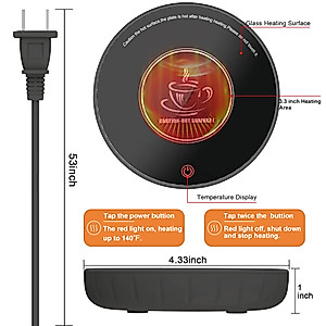 Smart Coffee Mug Warmer with Auto Shut Off for Home Office Desk Use,Touch Control Tech Safety and Smart Temperature Settings (Black-1)