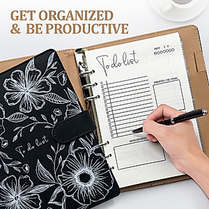 To Do List Notebook, To Do List Notepad, To Do Dotebook, Includes An Organizer For Cards, Documents, Brochures, Invoices And Photos, 3 Pages Of Stickers And A Pen