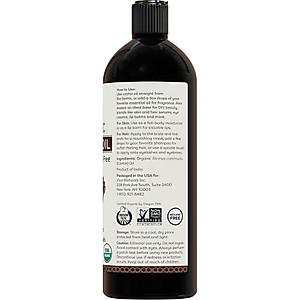 Viva Naturals Organic Castor Oil, 16 fl oz - Cold Pressed Castor Oil for Skin, Hair and Lashes - Traditionally Used to Support Hair Growth - Certified Organic & Non-GMO - Includes Beauty Kit