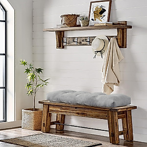 downluxe Indoor Bench Cushion for Indoor Furniture, Memory Foam Bench Seat Cushion, 36" X 14" X 4", Light Grey, 1 Pack