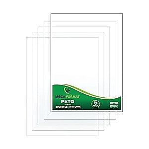 Clear Plexiglass Sheet Thin Acrylic Panel - Flexible Plastic Sheet, Picture Frame Glass Replacement, Acrylic Sheets 9" x 12" - 0.02 (5 Pk)