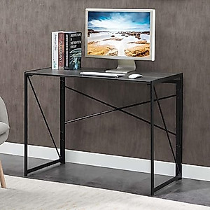 Convenience Concepts Xtra Folding Desk, Charcoal Gray/Black