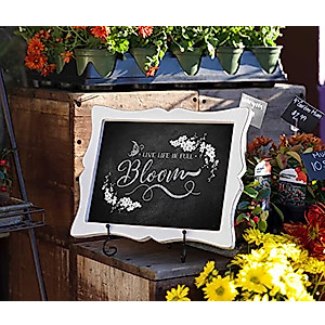 Small Chalkboard Sign with Easel (11x13") + White Liquid Chalk Marker | Hanging or Freestanding Framed Chalkboard with Hand Crafted Sweetheart Frame - Multipurpose | Small Chalkboard Sign