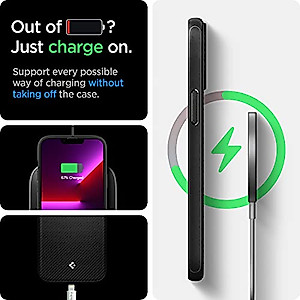 Spigen Mag Armor (MagFit) Compatible with MagSafe Designed for iPhone 13 Pro Max Case (2020) - Matte Black