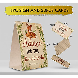 Advice for the Parents-to-Be Sign, Baby Shower Advice Game Kit (1 Standing Sign + 50 Advice Cards), Baby Showers Decorations-NPZAD11