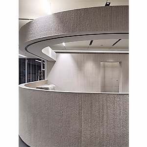 Ribbed Textured Stone Flexible Wall Cladding Panels, Beige and Black