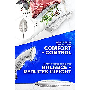 Dalstrong Santoku Knife - 7 inch - Frost Fire Series - High Chromium 10CR15MOV Stainless Steel - Frosted Sandblast Finish - White Honeycomb Handle Kitchen Knife - Leather Sheath - NSF Certified