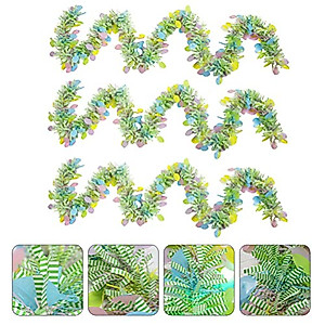 VALICLUD 3PCS Easter Party Tinsel Garland DecorationShiny Hanging Twist Tinsel Ornaments for Easter Birthday New Year Hanging Decorations