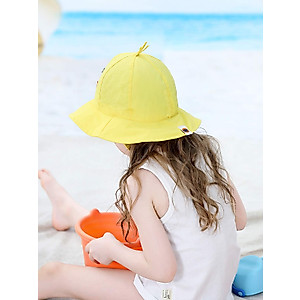 Azue Baby Kids Sun Hat UPF 50+ Toddler Outdoor Summer Play Hat Breathable for 1-7 Years Boy Girls Duck L(3-4 Years)