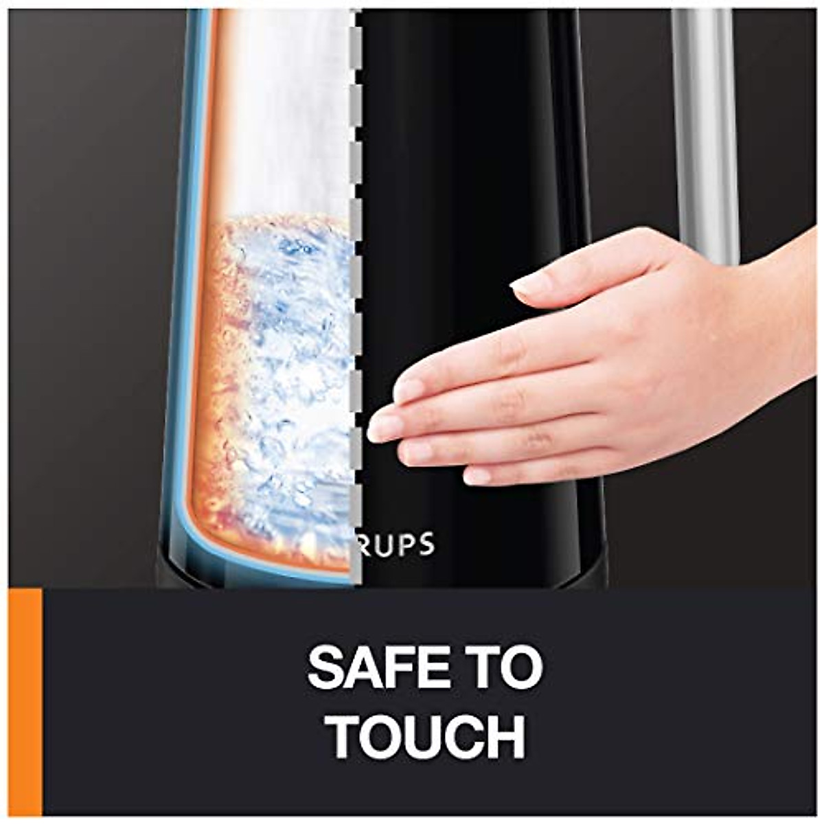 KRUPS BW801852 Smart Temp Digital Kettle: Prepare tea and coffee. Full Stainless Interior and Safety Off, 1.7-Liter, Black