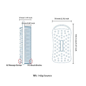 2 PC Silicone Exfoliating Body Scrubber, 2 in 1 Silicone Body Shampoo Brush, Soft Silicone Loofah for Sensitive Skin, Shower Silicone Hair Scalp Massager, Easy to Clean, Lather Well (Blue&Black)