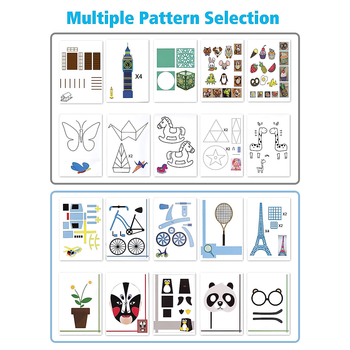 3D Pen Printing Drawing Book, Reusable Colored 40 Pattern Thick Paper Templates with Two Clear Plate, 3D Painting Graffiti Stencils for Kids DIY Gifts, Vomika (Good Time)