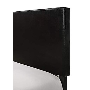 Crown Mark Erin Upholstered Panel Bed in Black, Queen