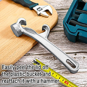 Zubebe 4 Pcs 5 Gallon Bucket Opener Tool Aluminum Pail Opener Silver Paint Can Opener Metal Buckets Lid Wrench Lid Remover Tool for Home Industrial Kitchen, 8.27 Inch