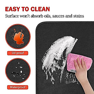TOHONFOO 24" x 31" Grill Mat Fireproof for Outdoor Grill Protecting Prep Barbecue Table - Heat Resistant BBQ Tabletop Grilling Griddle Pad, Easy to Clean & Storage - Waterproof & Foldable, 0.6mm