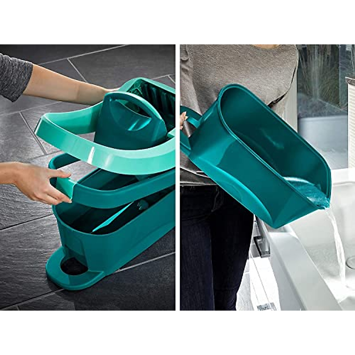 Leifheit Mop Press Professional Evo with Handy Integrated Wheels, Green