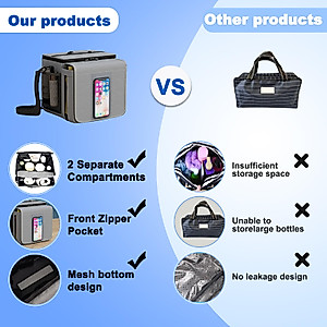 19.6L Large Capacity Hanging Shower Bag,12 Compartments Portable Shower Caddy, Waterproof Transparent Cell Phone Bag, Quick Drying Mesh Bottom,Essential for College Dorms,Traveling Shower Caddy