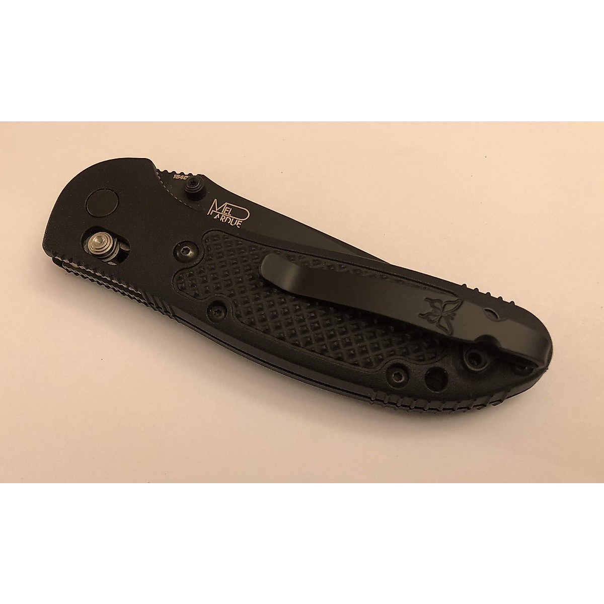 Black Titanium Deep Pocket Clip For Benchmade Griptilian 551BK 550SBK 553BK 551 553 550 Knife with Swallowtail Butterfly